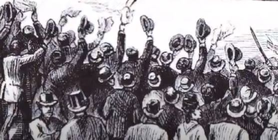 The first women's six-day foot race in history, held in 1876